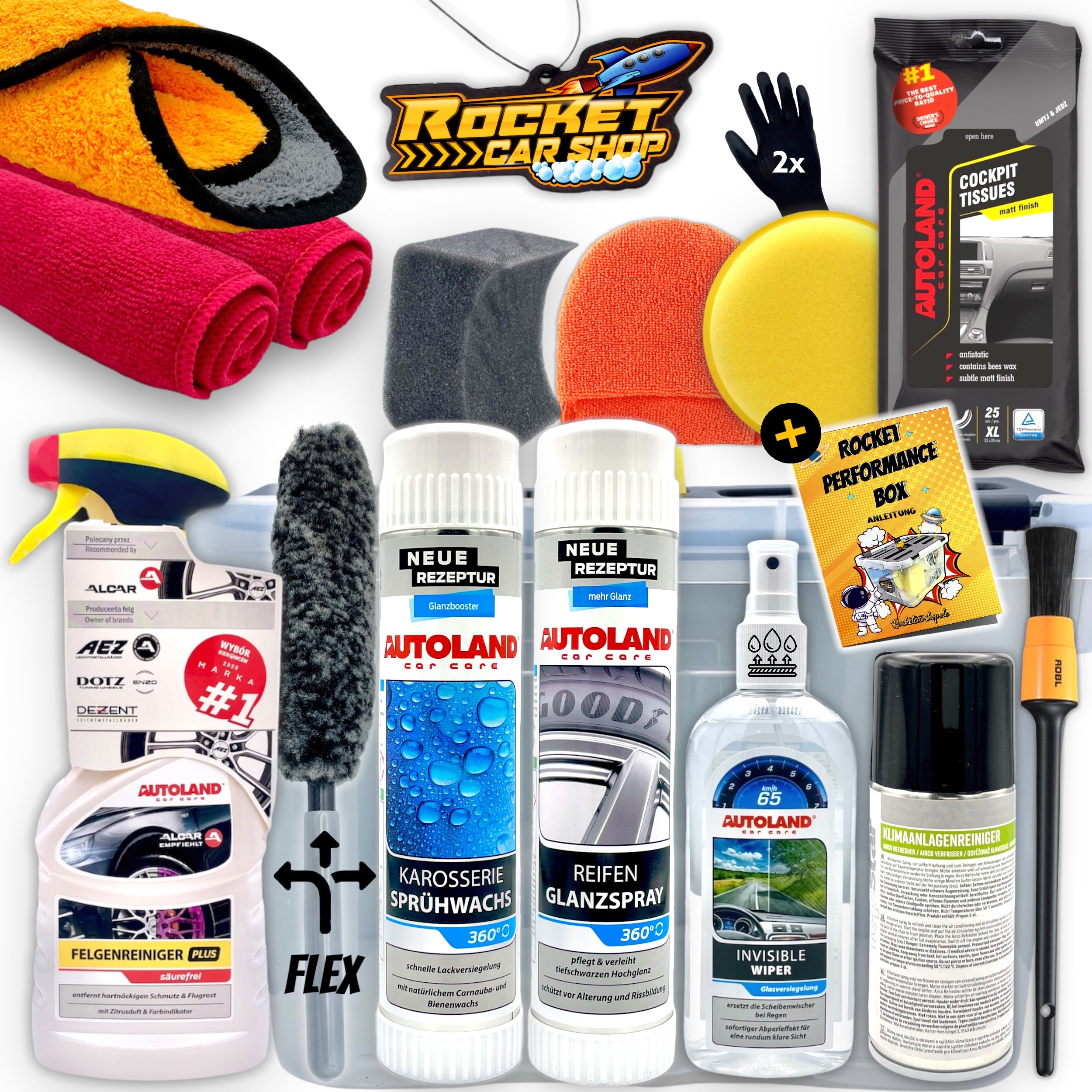 Car Care Set: All-in-One 17-piece Rocket Performance Box